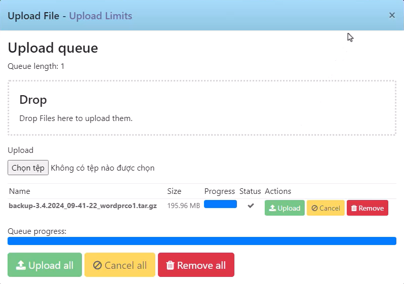 2 bước fix lỗi Can not be uploaded Error message CyberPanel